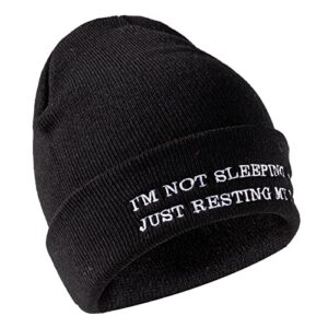 Christmas Birthday Gifts for Dad Grandpa,Stocking Stuffers for Men Women,Im Not Sleeping Just Resting My Eyes Funny Socks Beanie Hat Set