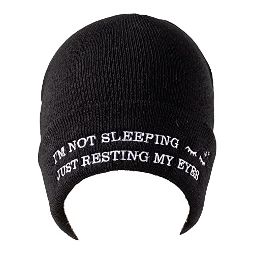 Christmas Birthday Gifts for Dad Grandpa,Stocking Stuffers for Men Women,Im Not Sleeping Just Resting My Eyes Funny Socks Beanie Hat Set