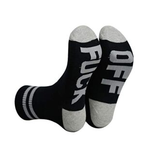 coshang fuck off socks womens funny funky casual novelty crew socks gift dress tube stocking