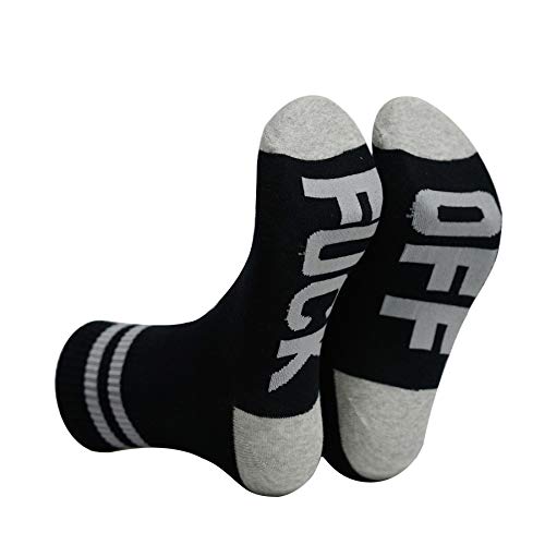 Coshang Fuck Off Socks Womens Funny Funky Casual Novelty Crew Socks Gift Dress Tube Stocking