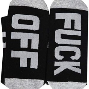 Coshang Fuck Off Socks Womens Funny Funky Casual Novelty Crew Socks Gift Dress Tube Stocking