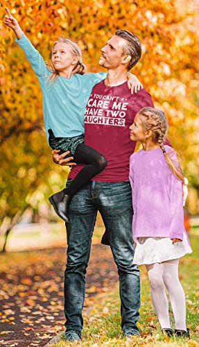 You Can't Scare Me, I Have Two Daughters, Funny Dad T-Shirt, Cute Joke Men T Shirt Gifts for Daddy Heather Navy Medium