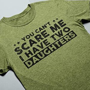 You Can't Scare Me, I Have Two Daughters, Funny Dad T-Shirt, Cute Joke Men T Shirt Gifts for Daddy Heather Navy Medium