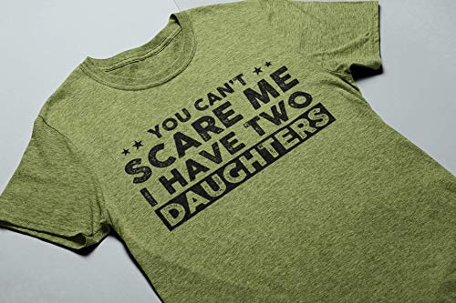 You Can't Scare Me, I Have Two Daughters, Funny Dad T-Shirt, Cute Joke Men T Shirt Gifts for Daddy Heather Navy Medium