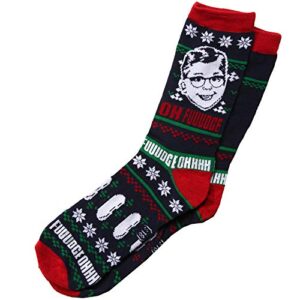 a christmas story oh fudge! ugly sweater adult crew socks