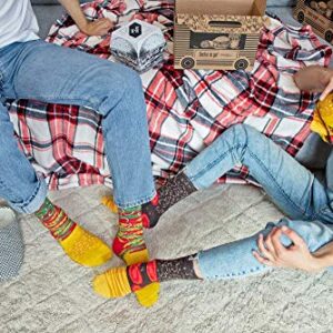 Rainbow Socks - Men Women Funny - 4 Pairs - Burger Fries - Size US 5.5-9