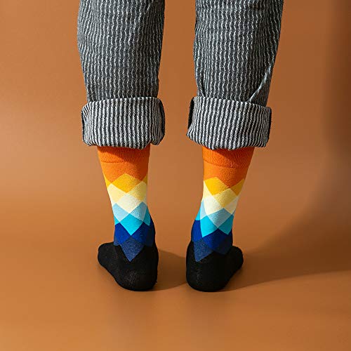 Men's Fun Dress Socks Novelty Colorful Funky Fancy Funny Patterned Crew Casual Crazy Socks for Men Father