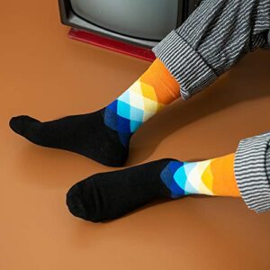 Men's Fun Dress Socks Novelty Colorful Funky Fancy Funny Patterned Crew Casual Crazy Socks for Men Father