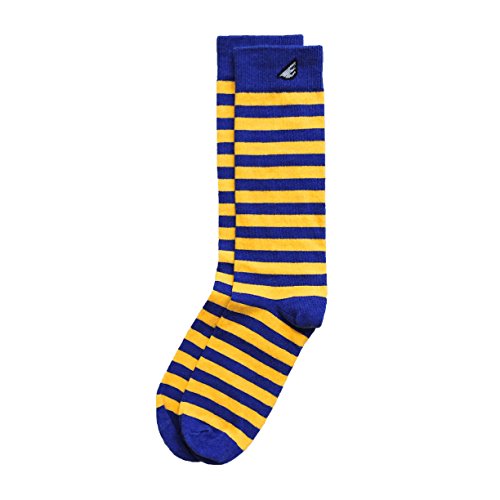 Blue & Gold Dress Socks Men Fun Color-ful Gift 3-Pack Awesome Happy, Made in USA