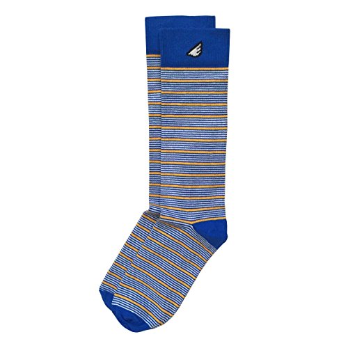 Blue & Gold Dress Socks Men Fun Color-ful Gift 3-Pack Awesome Happy, Made in USA