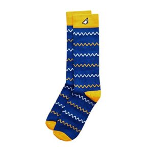 Blue & Gold Dress Socks Men Fun Color-ful Gift 3-Pack Awesome Happy, Made in USA