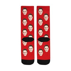 Artsadd Custom Face Socks with Picture, Personalized Socks with Photo Customized Unisex Funny Crew Sock Gifts for Men Women