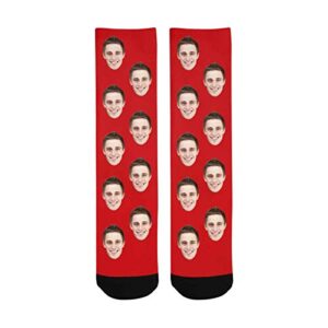 Artsadd Custom Face Socks with Picture, Personalized Socks with Photo Customized Unisex Funny Crew Sock Gifts for Men Women