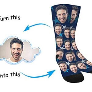 Artsadd Custom Face Socks with Picture, Personalized Socks with Photo Customized Unisex Funny Crew Sock Gifts for Men Women