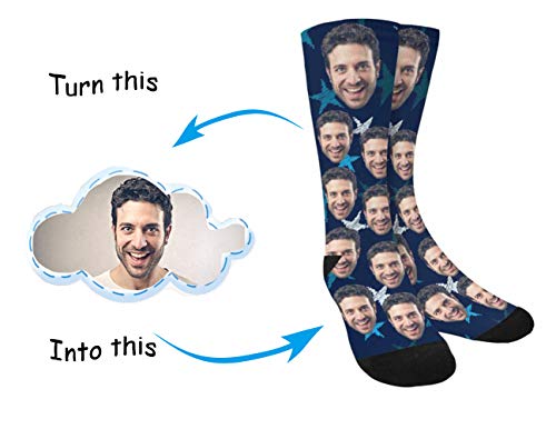 Artsadd Custom Face Socks with Picture, Personalized Socks with Photo Customized Unisex Funny Crew Sock Gifts for Men Women