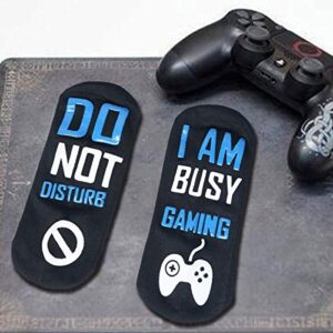 Do Not Disturb I'm Gaming Socks Novelty Gamer Socks Funny Christmas Gifts for Game Lovers Boy Men Teen