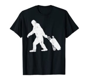 bigfoot sasquatch golf clubs funny golfing golfer men women t-shirt