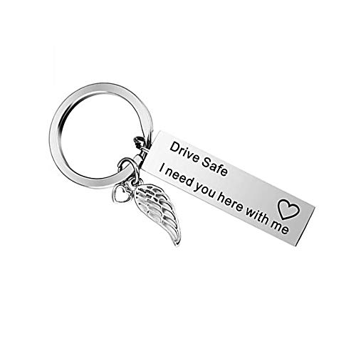 cathyhg 2 Pack Drive Safe Handsome Keychain, Gift for Trucker Husband, Dad, Boyfriend, Gift for Valentine’s Day,Stocking Stuffer