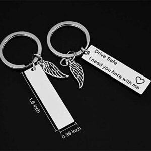 cathyhg 2 Pack Drive Safe Handsome Keychain, Gift for Trucker Husband, Dad, Boyfriend, Gift for Valentine’s Day,Stocking Stuffer