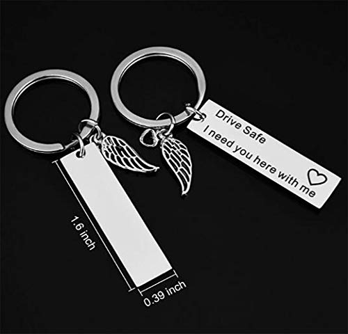 cathyhg 2 Pack Drive Safe Handsome Keychain, Gift for Trucker Husband, Dad, Boyfriend, Gift for Valentine’s Day,Stocking Stuffer