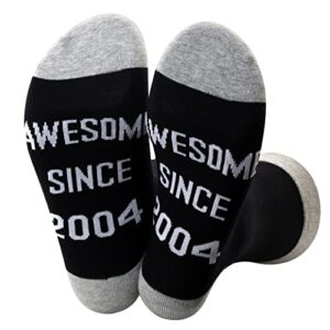 jxgzso 19 birthday socks awesome since 2004 happy nineteen birthday gift 19th gift