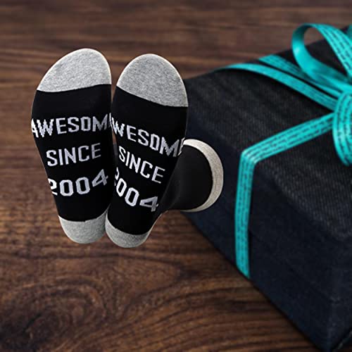 JXGZSO 19 Birthday Socks Awesome Since 2004 Happy Nineteen Birthday Gift 19th gift