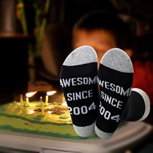 JXGZSO 19 Birthday Socks Awesome Since 2004 Happy Nineteen Birthday Gift 19th gift