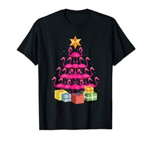 flamingo tree funny ugly christmas t-shirt