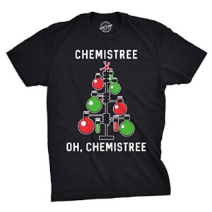 mens chemistree t shirt funny chemistry science christmas nerdy graphic cool tee (black) – xl