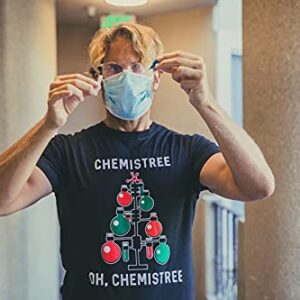 Mens Chemistree T Shirt Funny Chemistry Science Christmas Nerdy Graphic Cool Tee (Black) - XL