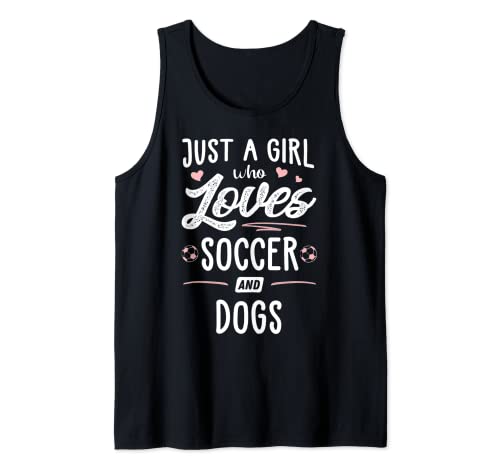 Just A Girl Who Loves Soccer And Dogs Gift Women Tank Top