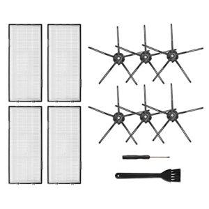 lanroon replacement accessories for roborock s7 series robot vacuum and mop parts, 4 hepa filter, 6 side brush