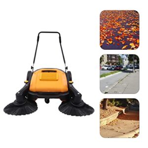 Mgorgeous Outdoor Hand Push Floor Sweeper Hand Propelled Unpowered Sweeper Small Industrial and Commercial Community School Property Road Dust-Free Sweeper