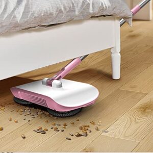 3 in 1 floor & carpet sweeper hand push sweeper household quiet carpet sweeper upgraded powerful cordless vacuum cleaner and mop forhouse,office,kitchen,carpet (pink)