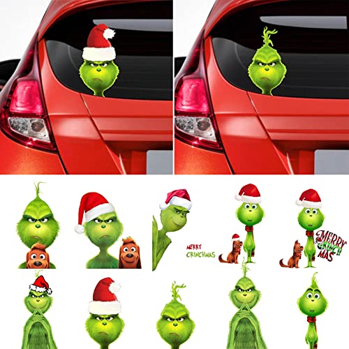 Ntpwenla Christmas Green Monster Window Stickers,Classic Sticker Truck Window Decal for Wall Stickers for Office Home Car Party Decor