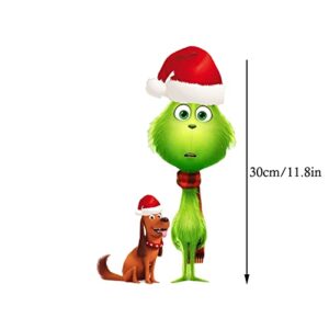 Ntpwenla Christmas Green Monster Window Stickers,Classic Sticker Truck Window Decal for Wall Stickers for Office Home Car Party Decor