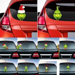 Ntpwenla Christmas Green Monster Window Stickers,Classic Sticker Truck Window Decal for Wall Stickers for Office Home Car Party Decor