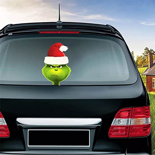 Ntpwenla Christmas Green Monster Window Stickers,Classic Sticker Truck Window Decal for Wall Stickers for Office Home Car Party Decor