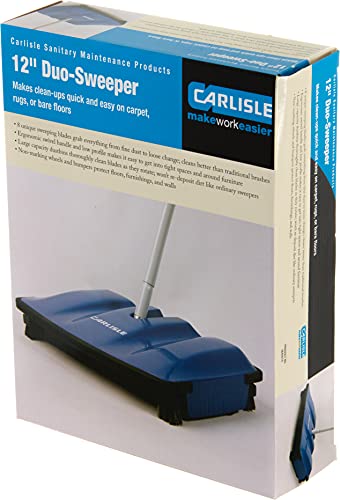 CFS 3640014 Duo-Sweeper ABS Multi-Surface Floor Sweeper, 1/2" Length Brush, 8" Length x 12" Width x 2-1/2" Height, Blue