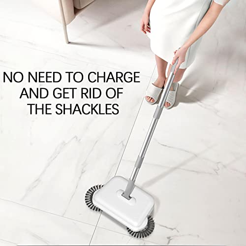 Iuhan Hand Push Sweeper,40 Inch Multifunctional Home Hand Push Sweeper,Wet Drag Two in One Home Sweeping Machine,Lazy Home Mopping Machine, for Hardfloor, Tile