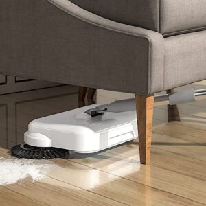 Hand Push Sweeper - All-in-one Home Sweeping Mopping Machine Adjustable Mop Vacuum Cleaner Sweep Carpet and Floor Sweeper with Dual Rotating System 2 Corner Edge Brushes Cleaning