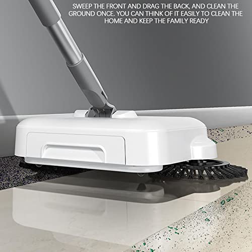 Hand Push Sweeper - Home Sweeping Mopping Machine Vacuum Cleaner Sweep Carpet and Floor Sweeper with Dual Rotating System 2 Corner Edge Brushes Cleaning Sweeper Tool Sweeping Robot