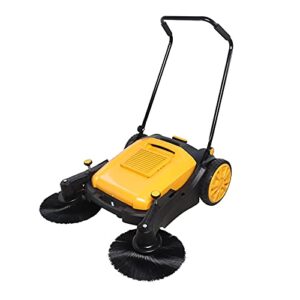 wdzczdoo 41″ industrial walk-behind floor sweeper hand-push floor cleaning machine heavy duty for outdoor large area floor street sweeping cleaning tool