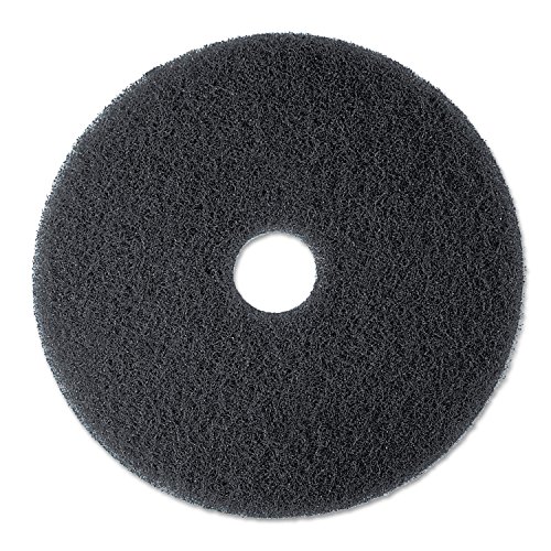 3M 08375 Low-Speed Stripper Floor Pad 7200, 13" Diameter, Black, 5/Carton