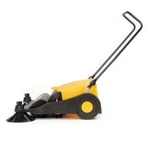 Industrial Push Sweeper 32" Cleaning Width Black and Yellow