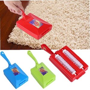 Froiny Double Brush Handheld Carpet Sweeper Crumb Dirt Brush Cleaner Collector Random Color, 26.5 x 10.5 x 7.5cm