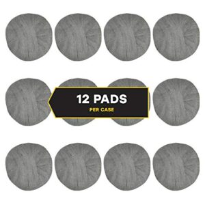 GMT Steel Wool #1 Medium Grade 17" Radial Floor Pads; Case of 12 Pads; For Cleaning and Dry Scrubbing Wood, Tile, & Granite (120171)