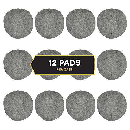 GMT Steel Wool #1 Medium Grade 17" Radial Floor Pads; Case of 12 Pads; For Cleaning and Dry Scrubbing Wood, Tile, & Granite (120171)