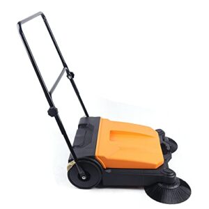 dnysysj 26″ industrial walk-behind floor sweeper foldable hand-push floor cleaning machine heavy duty for outdoor driveway