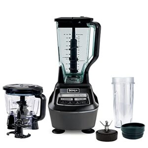 ninja bl770amz mega kitchen system, 72 oz. pitcher, 8-cup food processor, 16 oz. single serve cup, 1500-watt, black